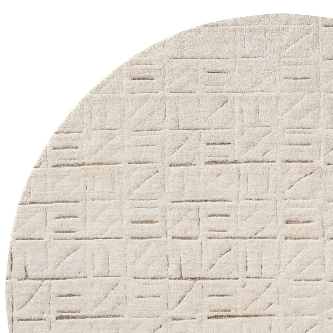 3D Kinari Wool Rug Ivory Natural Round - TurboSquid 2367923
