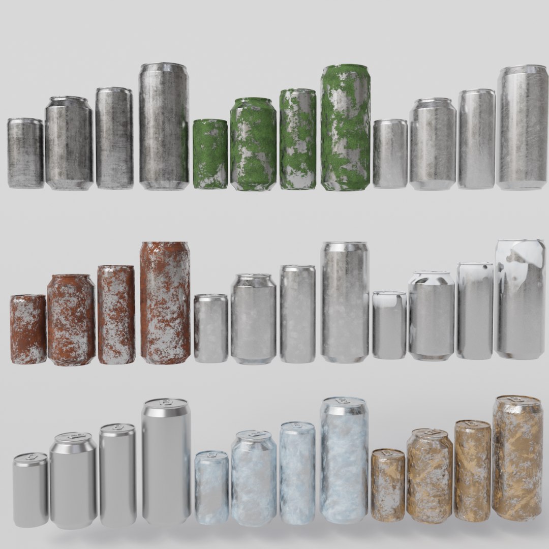 3D Standard Aluminum Can Collection Model - TurboSquid 2313601