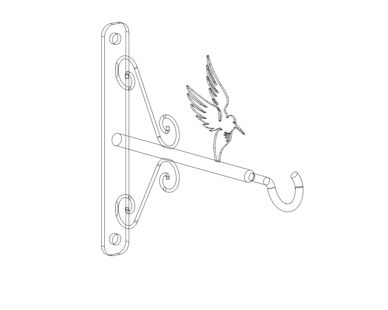 Plant Hanger Bracket Bird 3D Model - TurboSquid 1986241