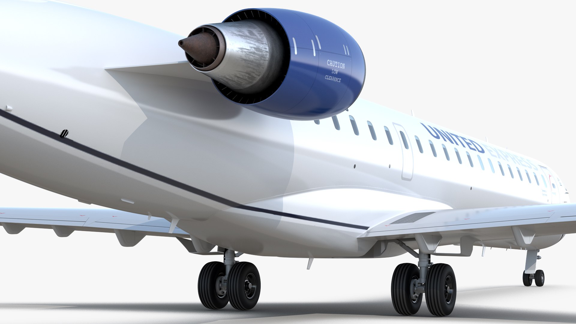 3D Bombardier CRJ550 Regional Jet United Express Rigged model ...