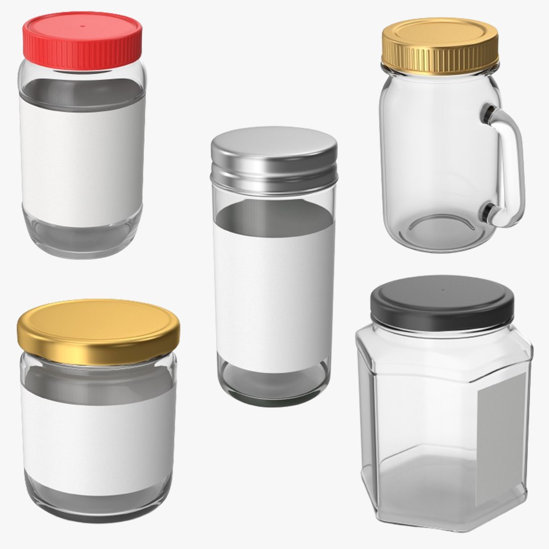 Glass Jar Models Collection 3D Model - TurboSquid 2221822