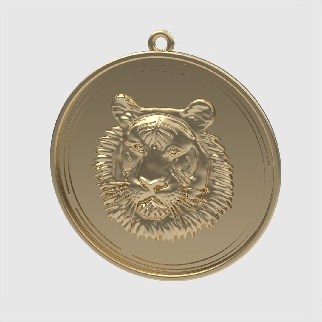 3D Majestic Tiger Face Pendant JDBCo - TurboSquid 2341510