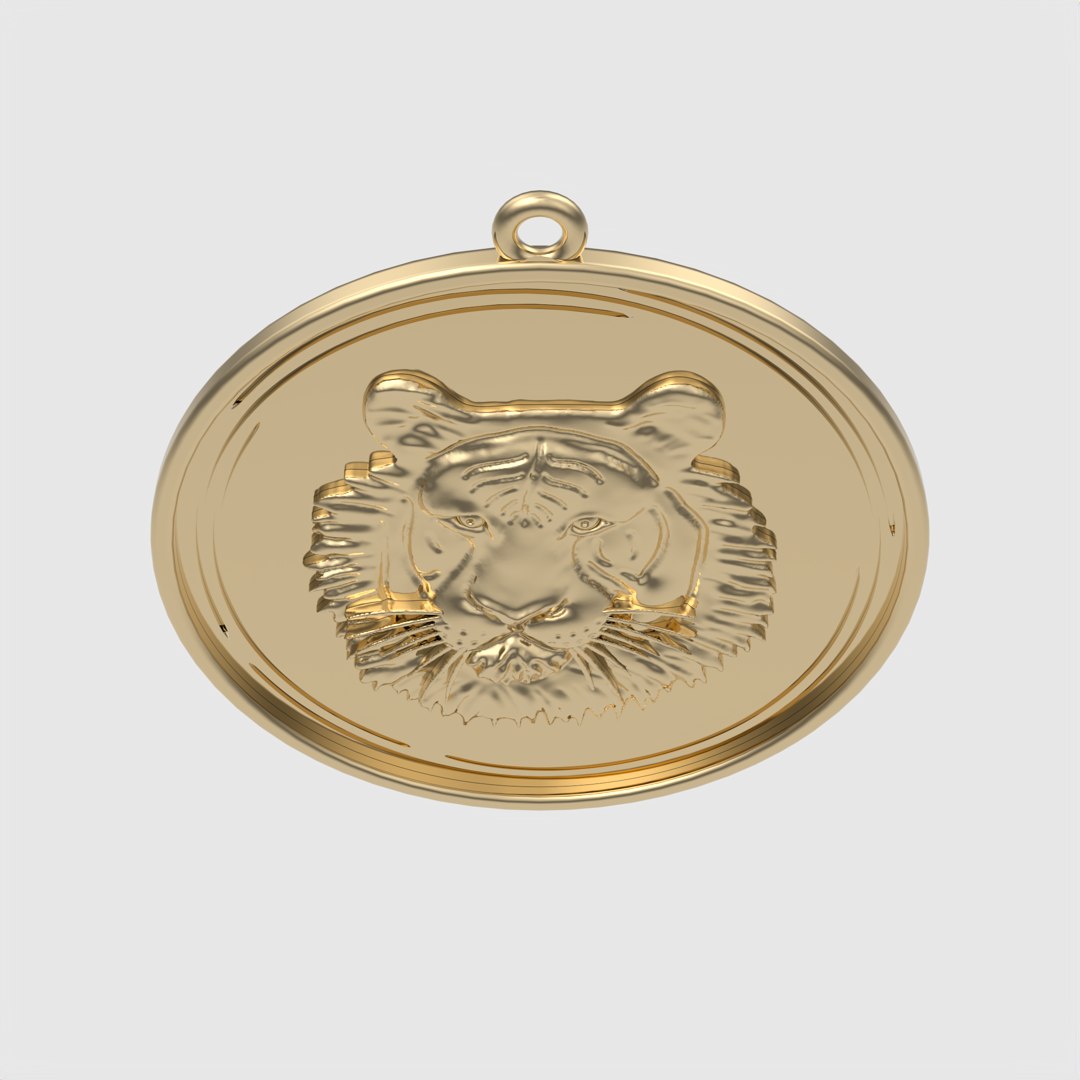 3D Majestic Tiger Face Pendant JDBCo - TurboSquid 2341510