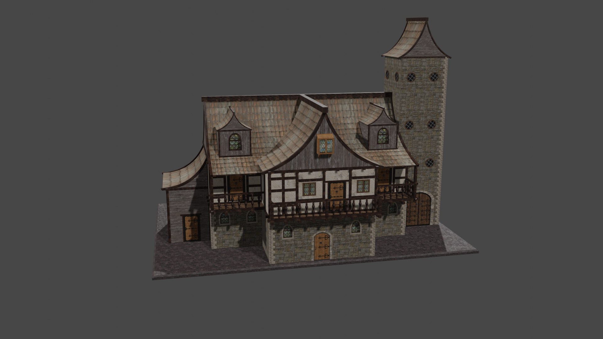 3D medieval house model 2 - TurboSquid 2175303