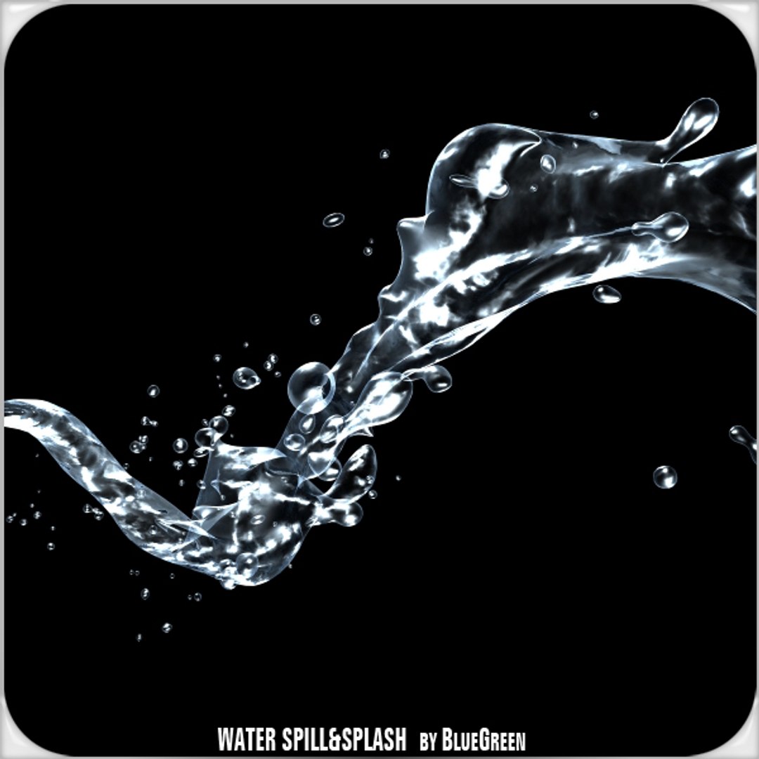 3d Water Spill Splash Model