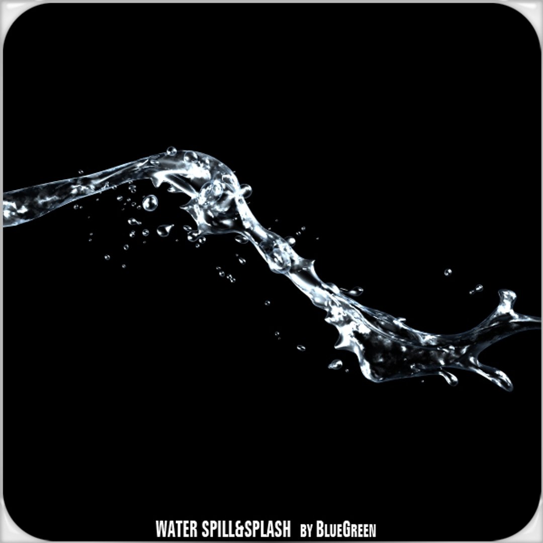 3d Water Spill Splash Model
