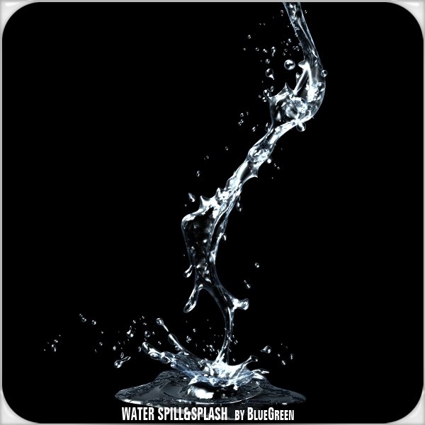 3d water spill splash model