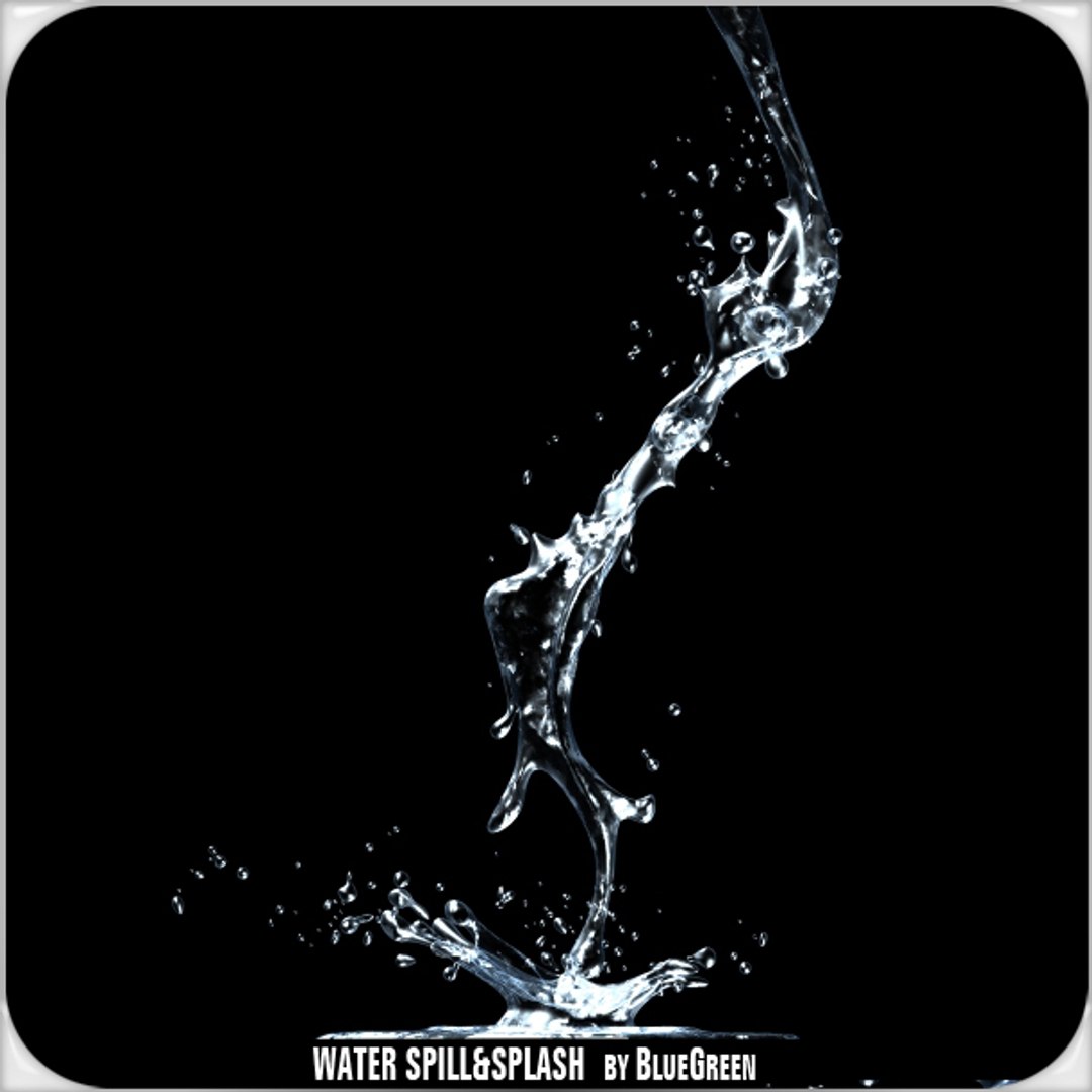 3d Water Spill Splash Model
