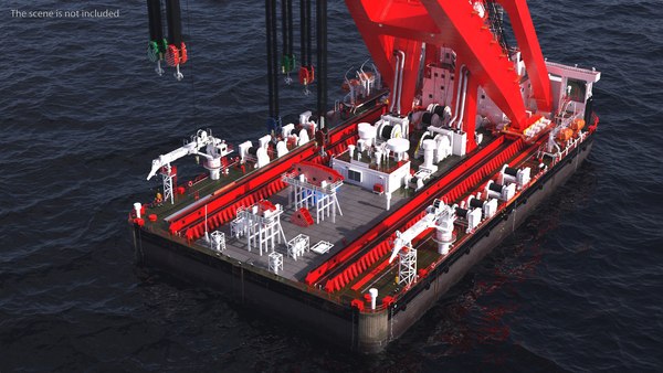 modelo 3d Floating Vessel Crane Working Position - TurboSquid 2111842