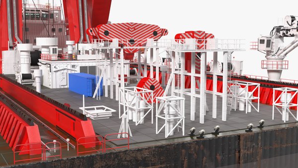 modelo 3d Floating Vessel Crane Working Position - TurboSquid 2111842