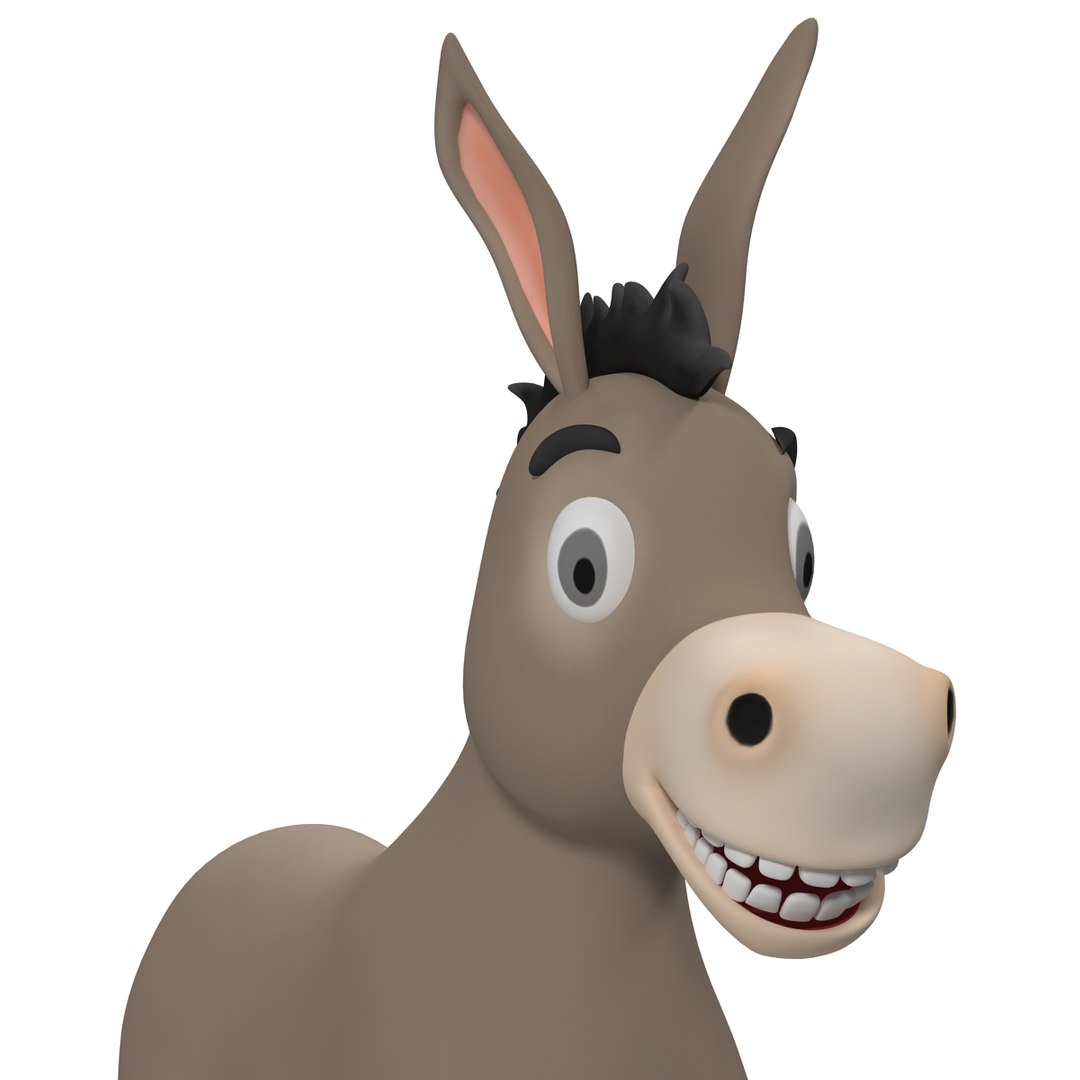 3d max cartoon donkey rigged