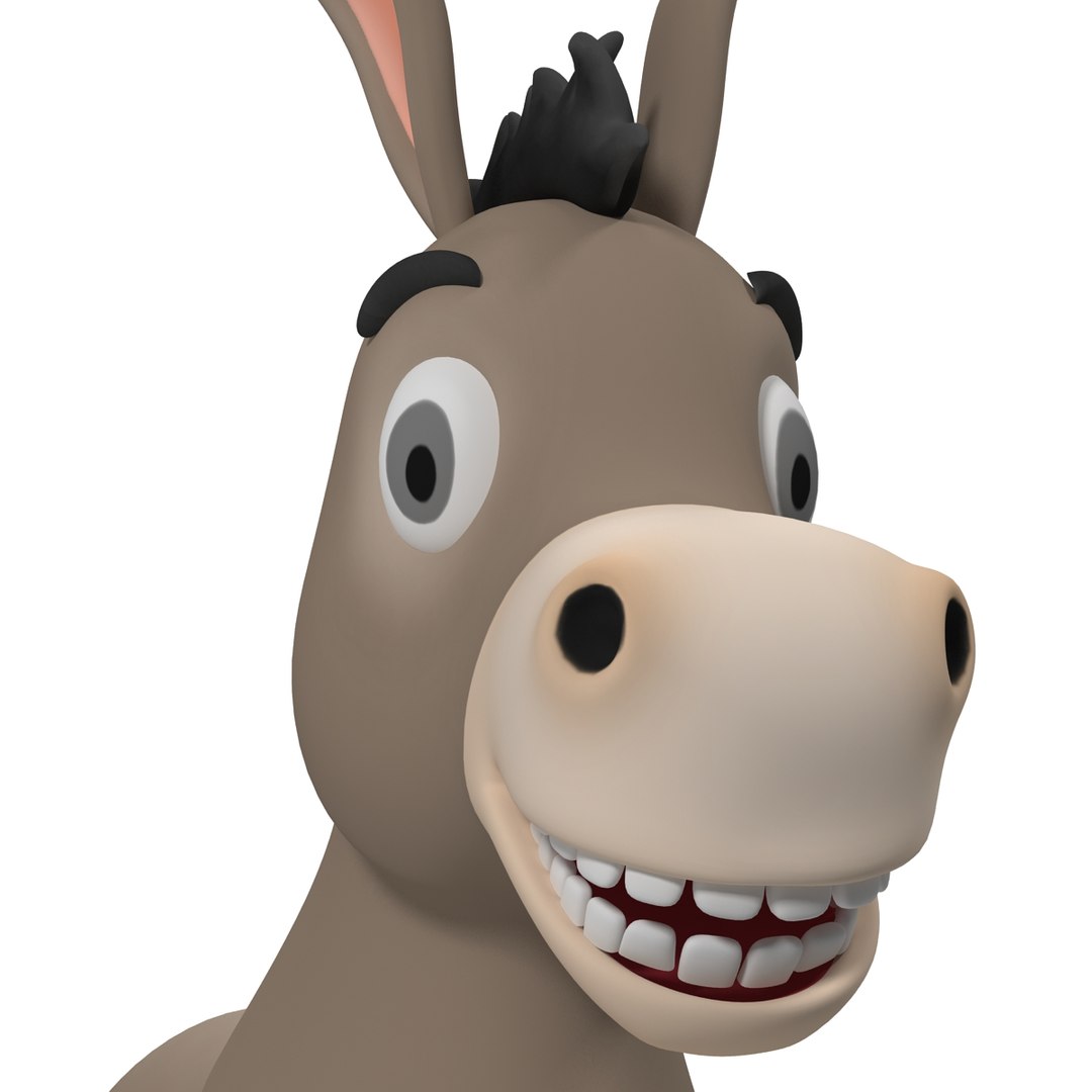3d max cartoon donkey rigged