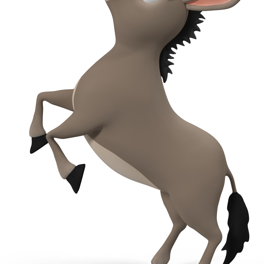 3d max cartoon donkey rigged