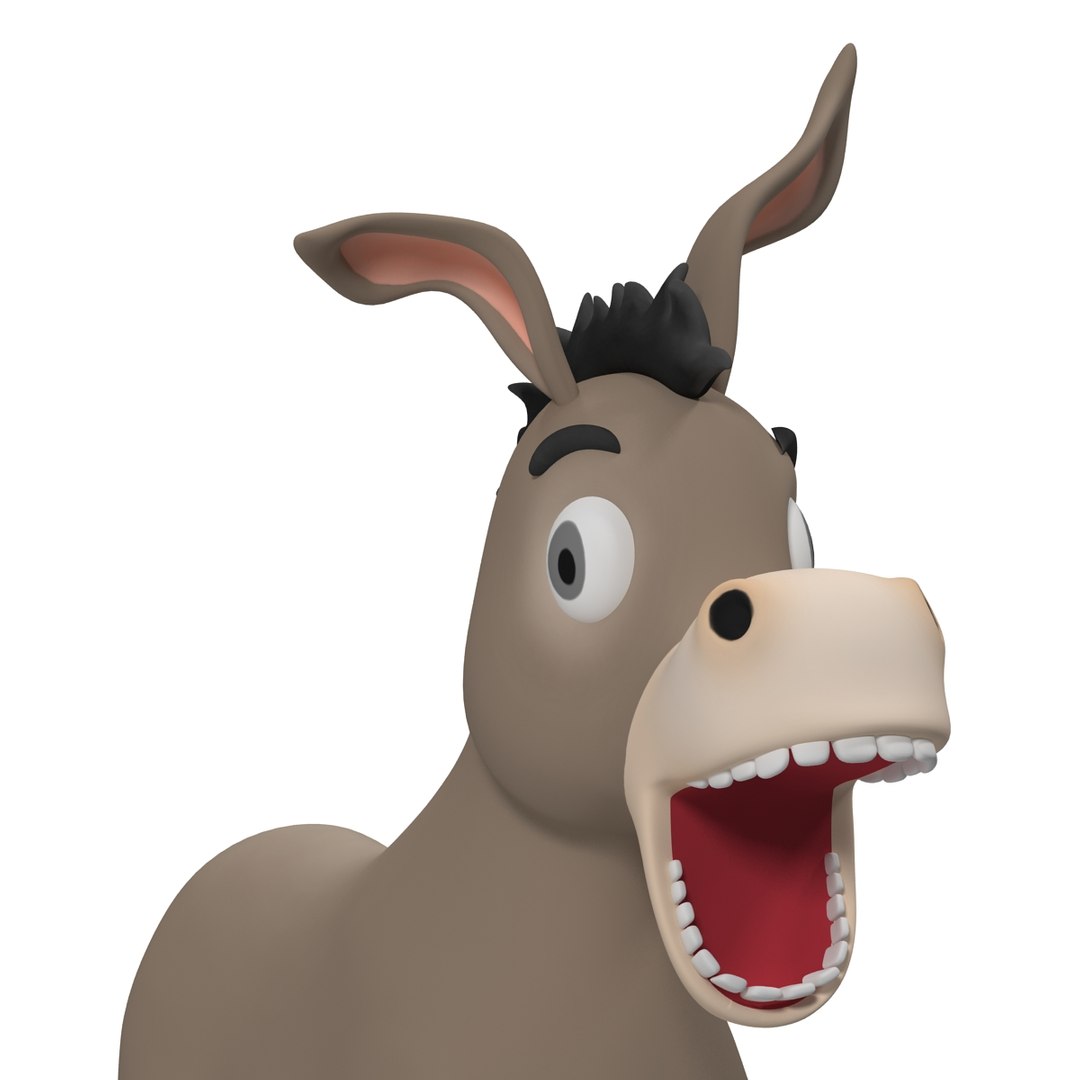 3d max cartoon donkey rigged
