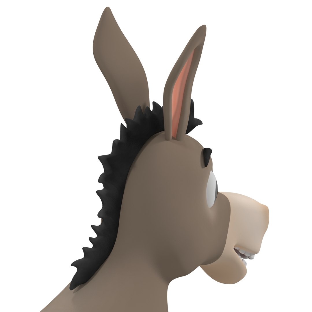 3d max cartoon donkey rigged