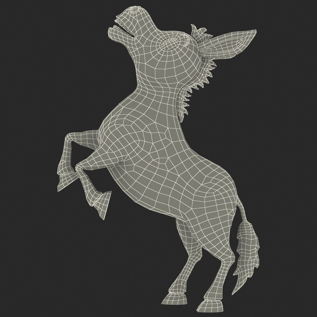 3d max cartoon donkey rigged