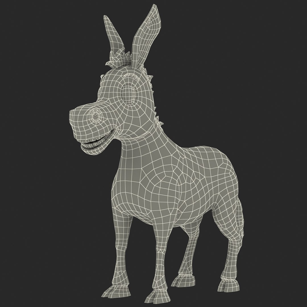 3d max cartoon donkey rigged