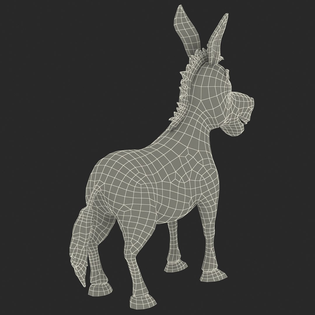 3d max cartoon donkey rigged