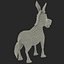 3d max cartoon donkey rigged