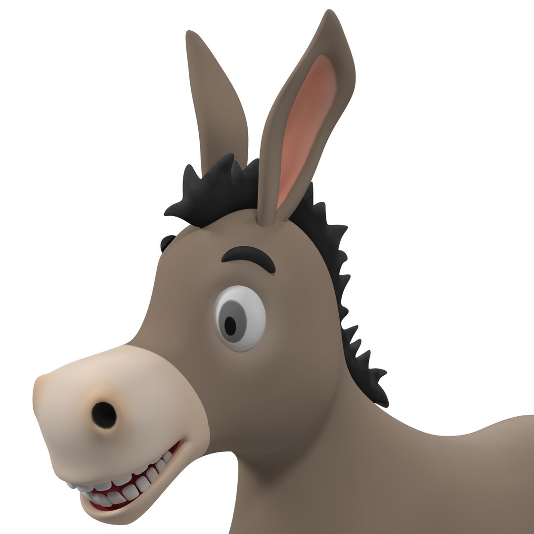 3d max cartoon donkey rigged