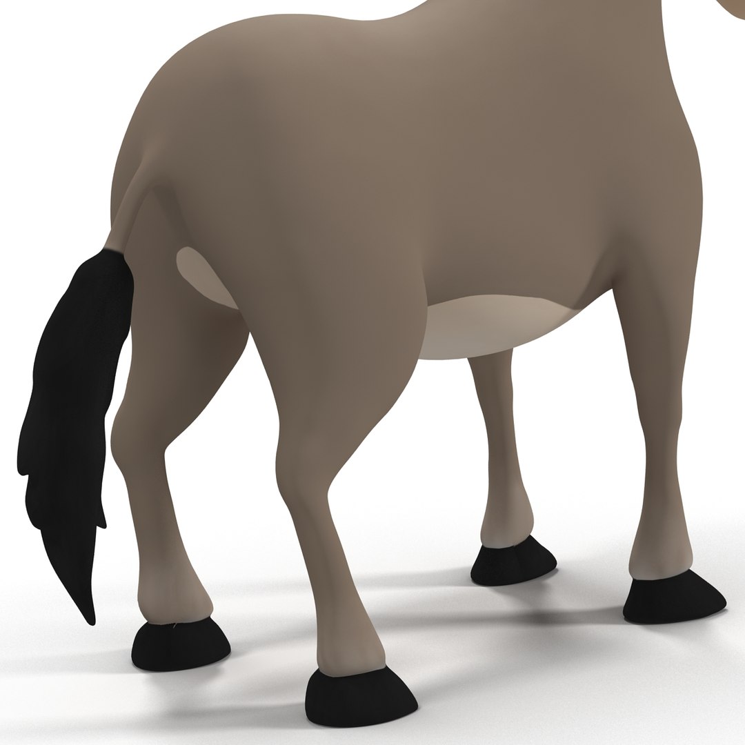 3d max cartoon donkey rigged