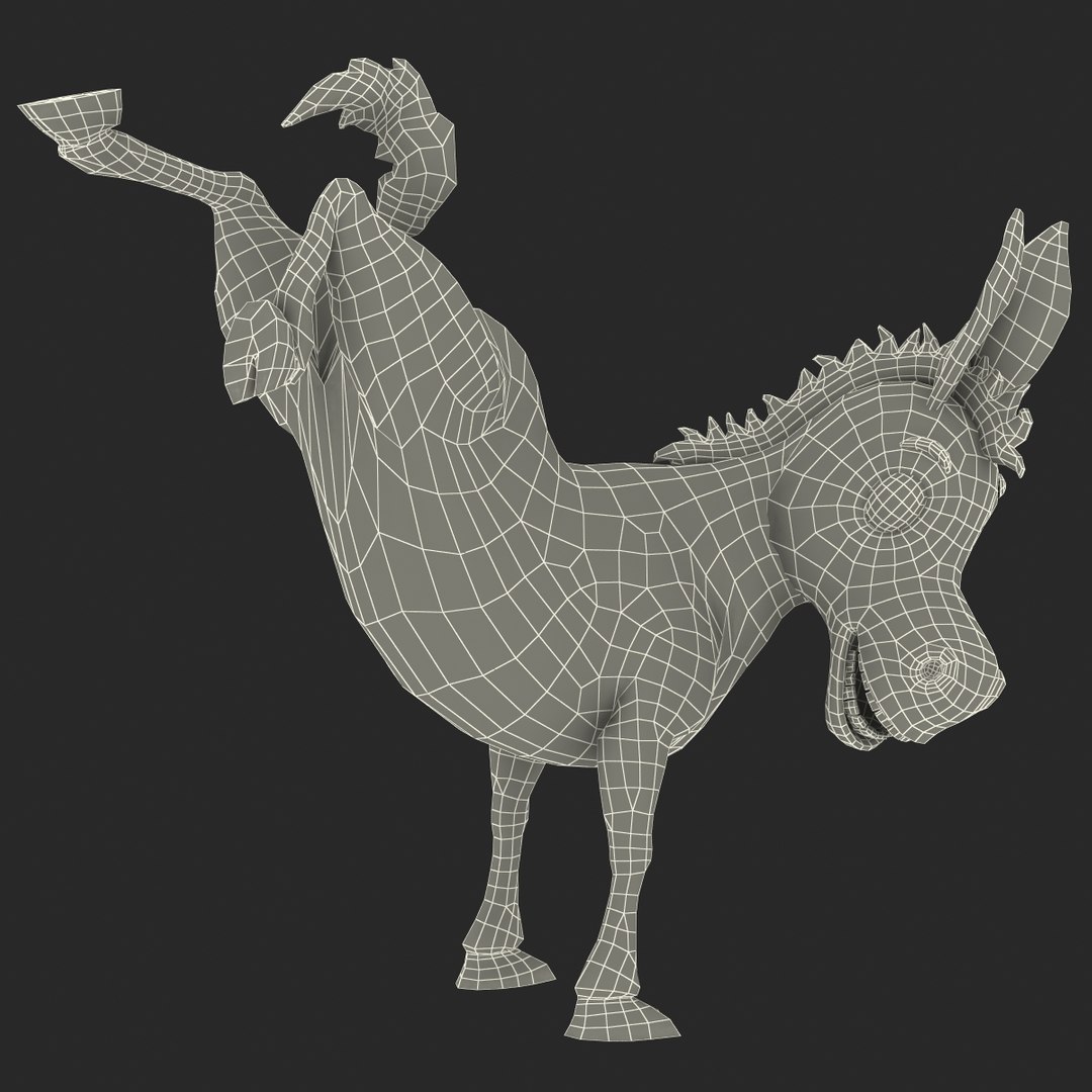 3d max cartoon donkey rigged