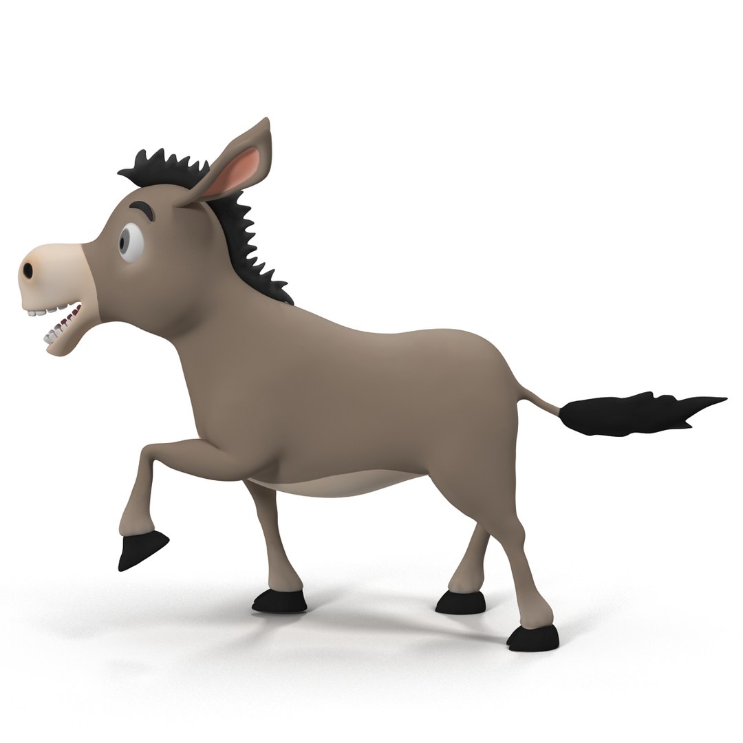 3d max cartoon donkey rigged