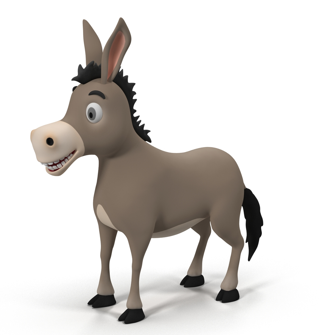 3d max cartoon donkey rigged