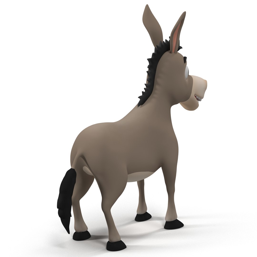 3d max cartoon donkey rigged
