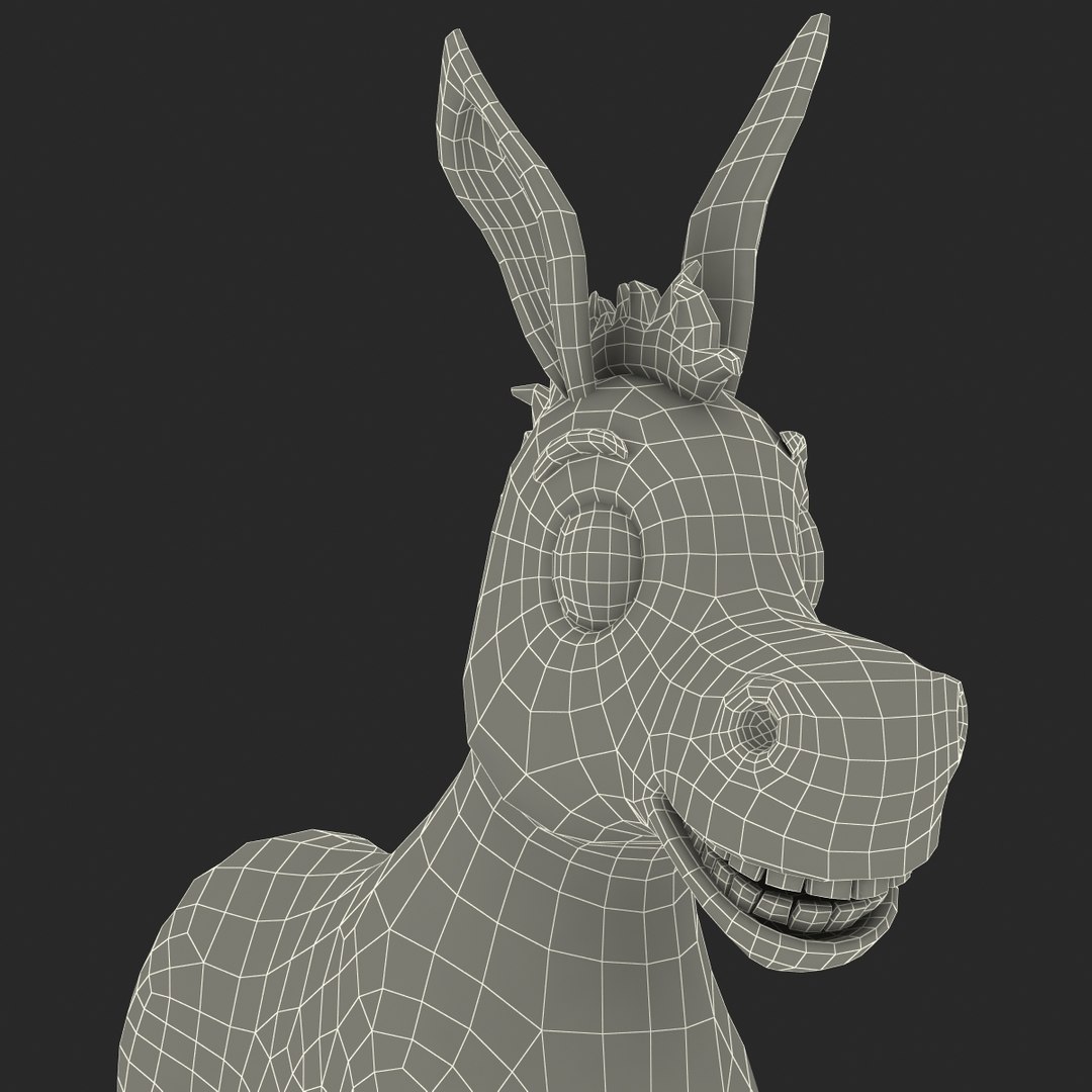 3d max cartoon donkey rigged