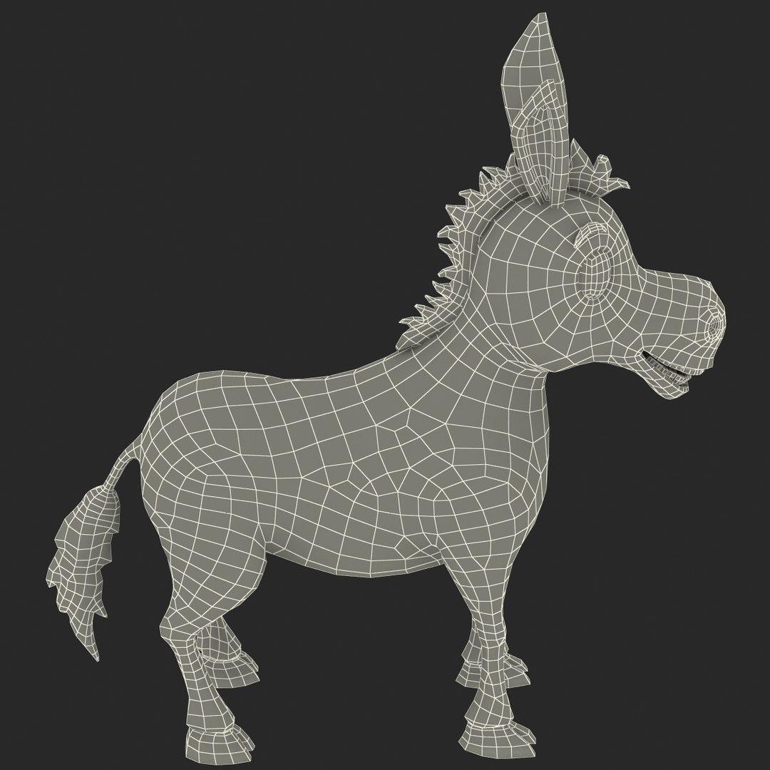 3d max cartoon donkey rigged