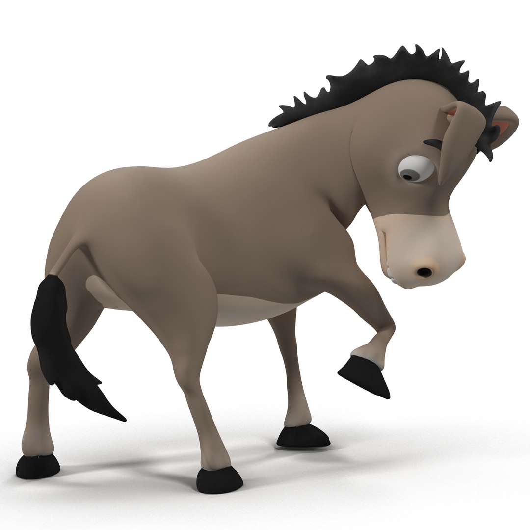 3d max cartoon donkey rigged