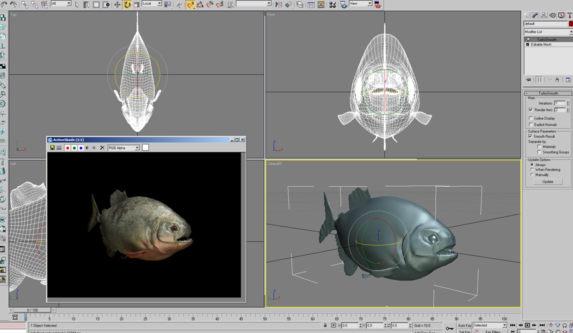3d Scary Predator Fish