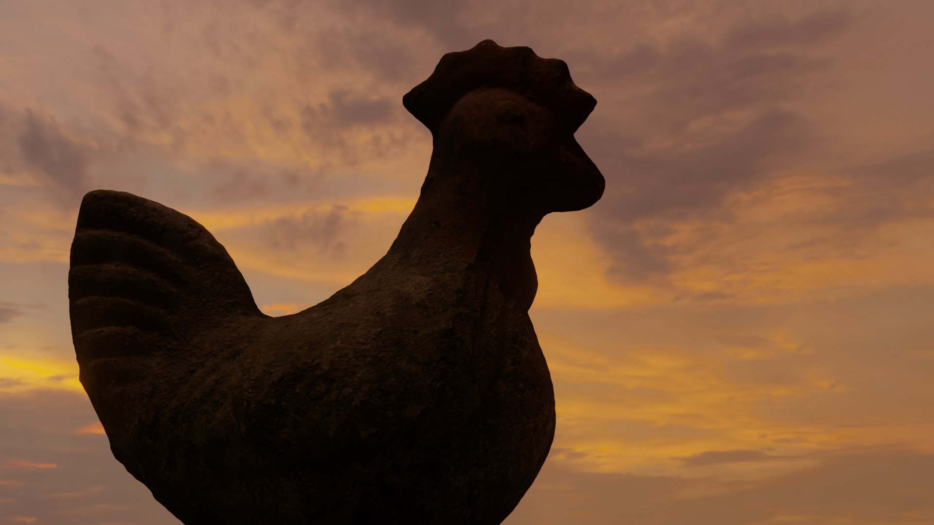 3D Stone Chicken Statue Model - TurboSquid 1930956