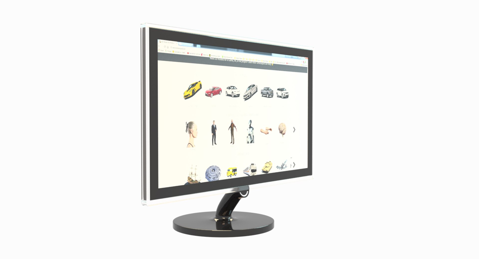 3d Model Of Computer Monitor