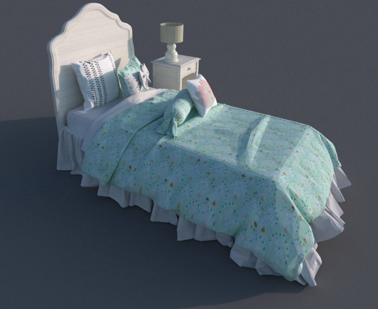 3D Single Bed Model - TurboSquid 1559669