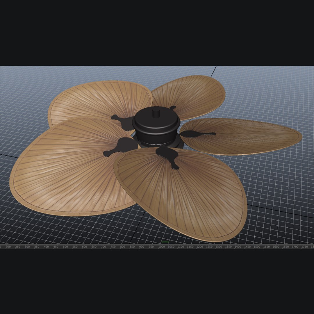 Palm Leaf Ceiling Fan 3D Model - TurboSquid 1383724