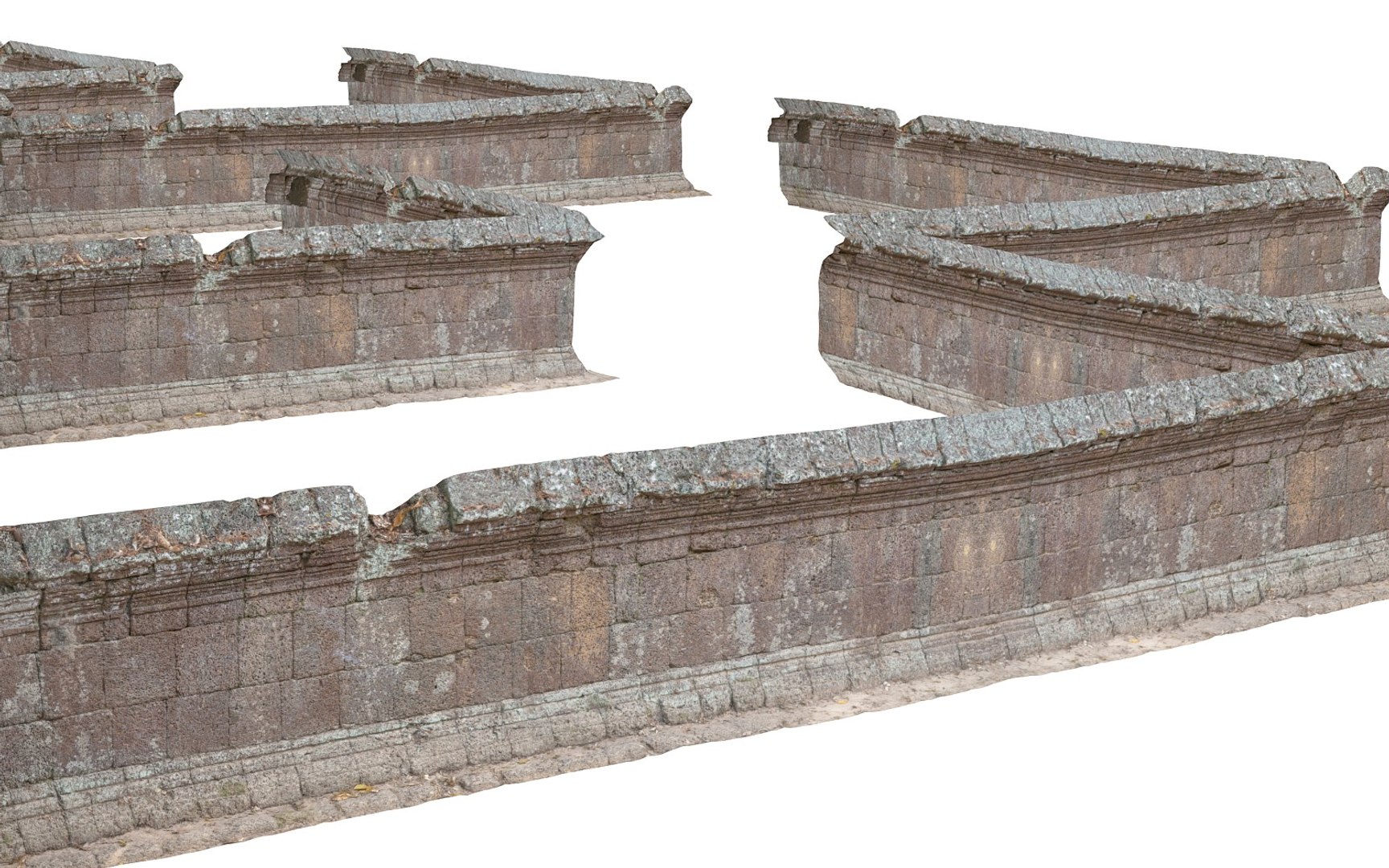 3d Acient Walls Pack 10 Model