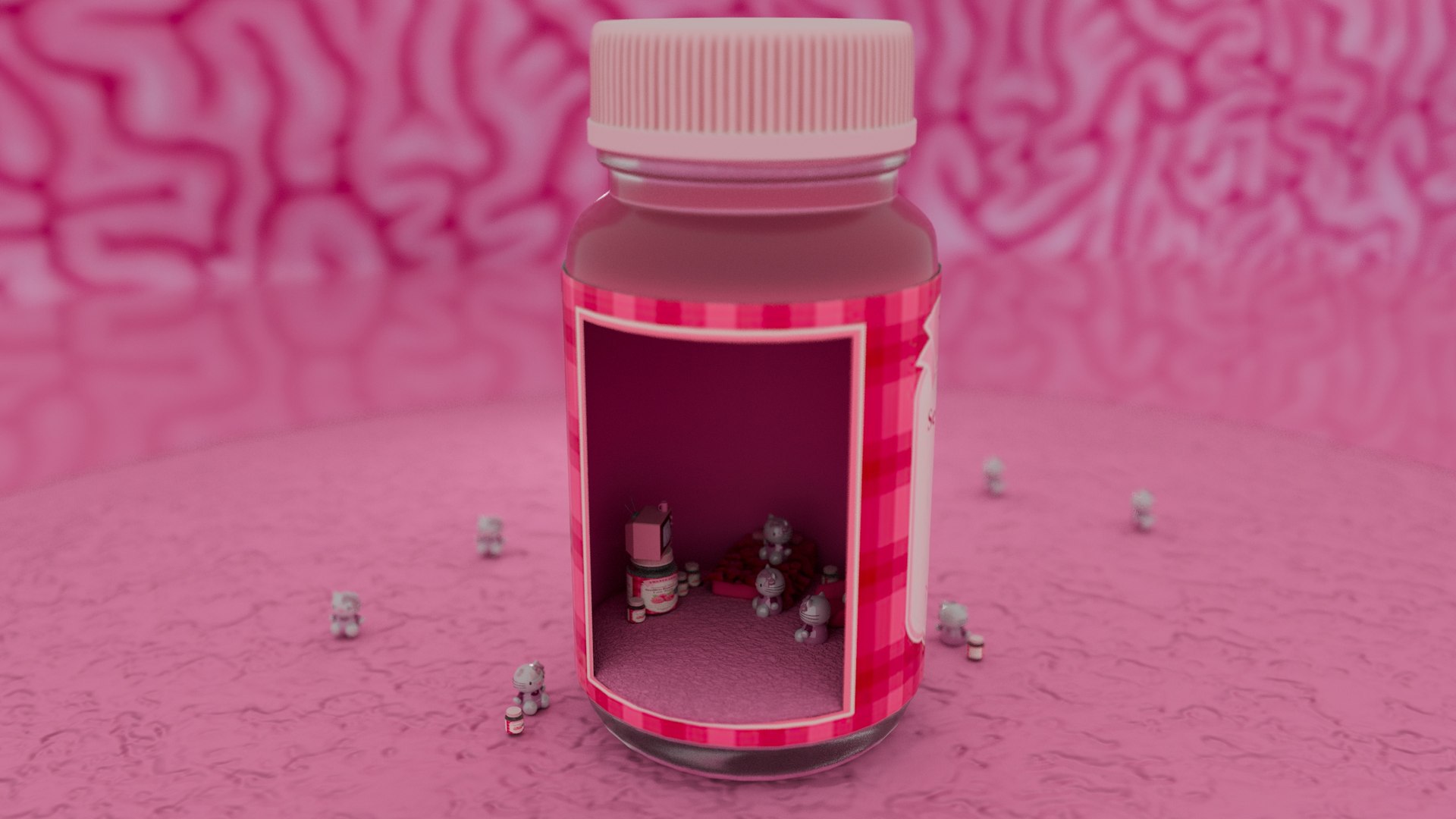 Jam Jar With Hello Kitty Inside 3D Model - TurboSquid 2348937