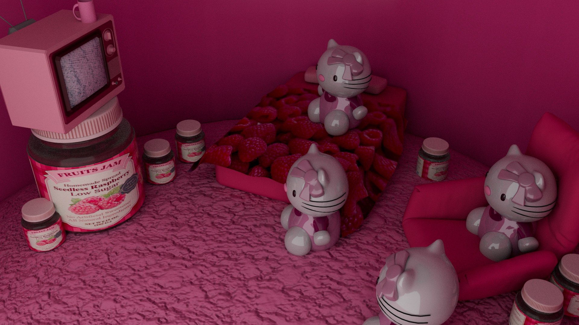 Jam Jar With Hello Kitty Inside 3D Model - TurboSquid 2348937