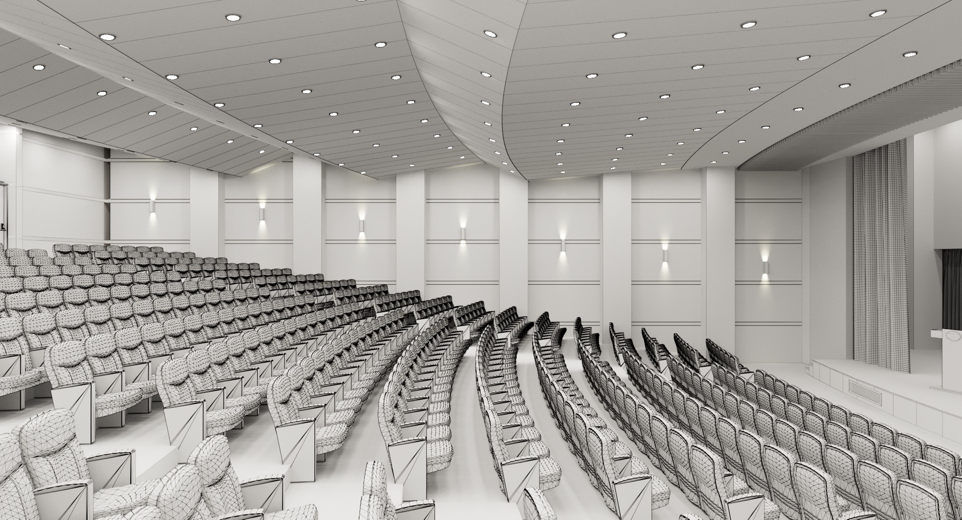 Auditorium Hall Concept 3D Model - TurboSquid 1752641