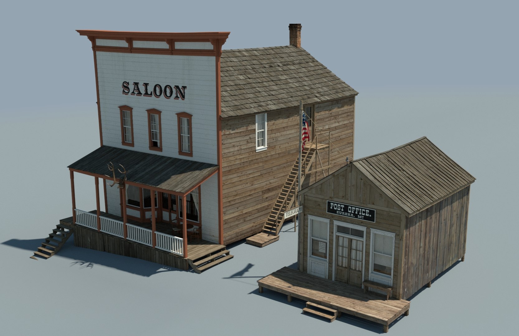 Frontier Saloon 3D Model - TurboSquid 1297432