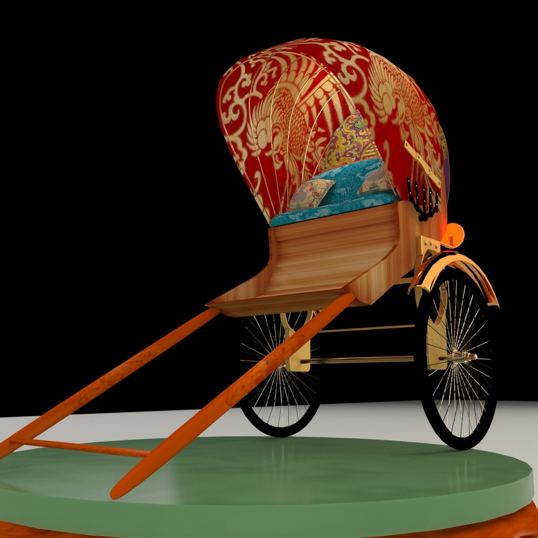3D Chinese Hand Pulled Rickshaw Model - TurboSquid 1568090