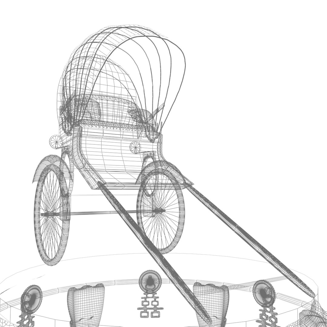 3D Chinese Hand Pulled Rickshaw Model - TurboSquid 1568090