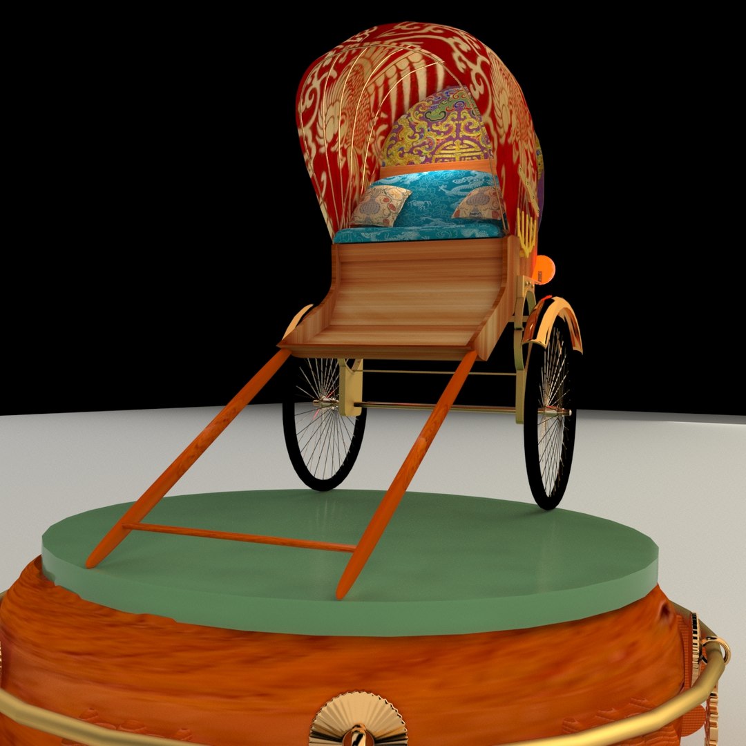 3D Chinese Hand Pulled Rickshaw Model - TurboSquid 1568090