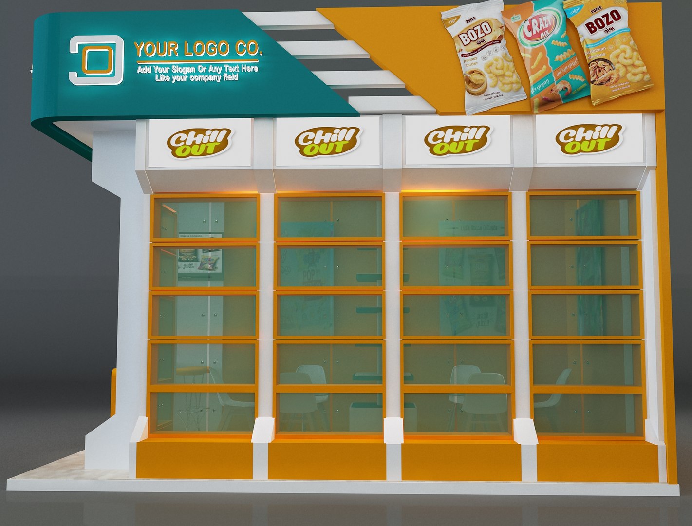 3D Booth Exhibition Stand A622c Model - TurboSquid 2159677