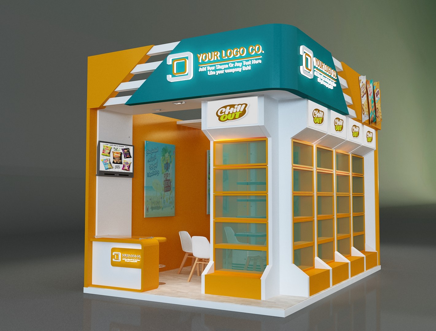 3D Booth Exhibition Stand A622c Model - TurboSquid 2159677