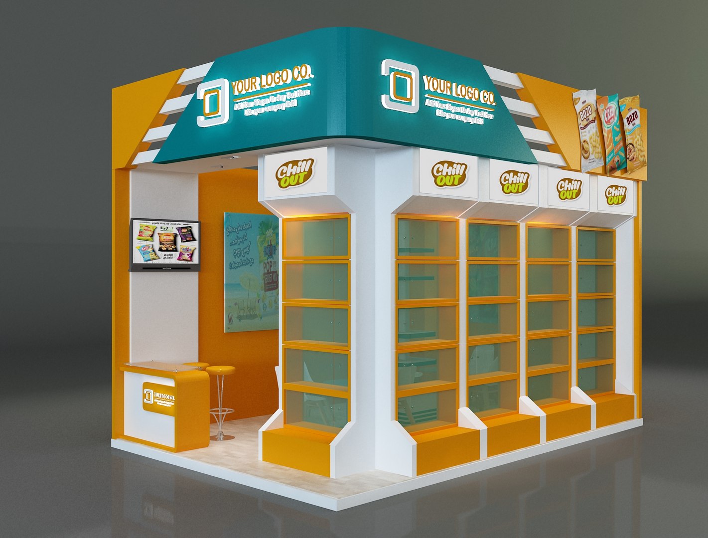 3D Booth Exhibition Stand A622c Model - TurboSquid 2159677