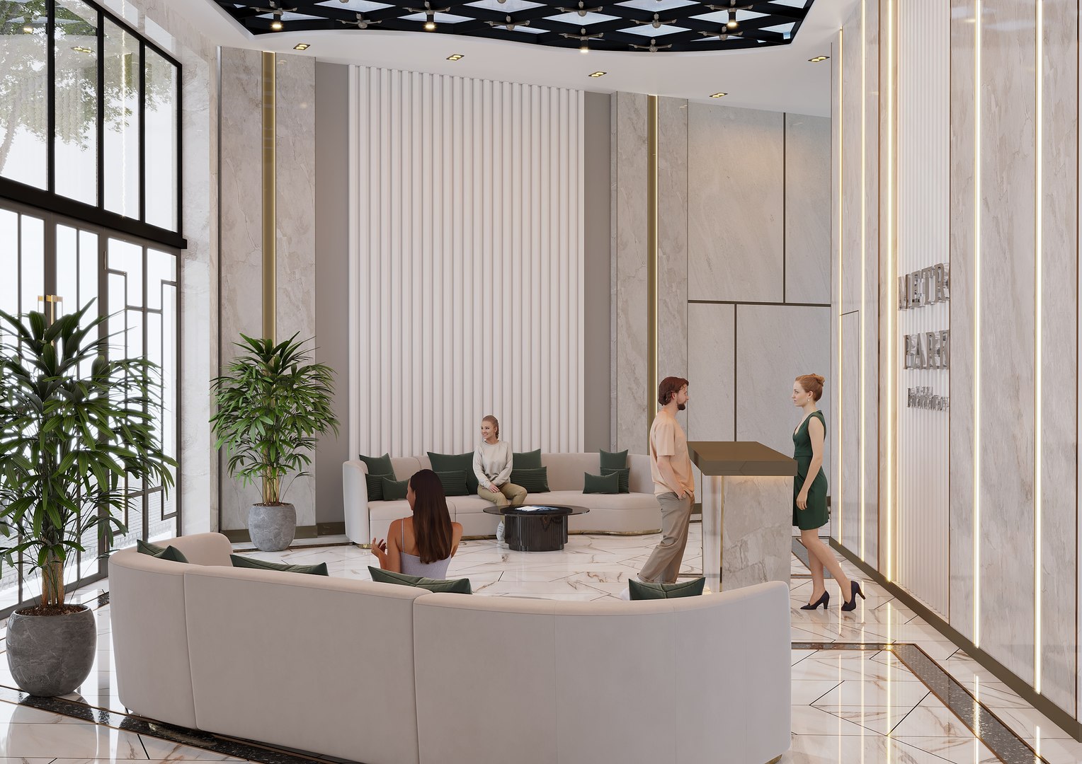 Hotel Lobby Design 3D Model - TurboSquid 2302634