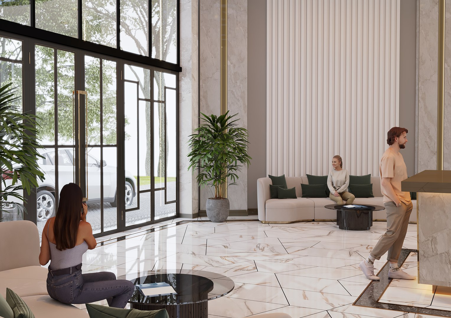 Hotel Lobby Design 3D Model - TurboSquid 2302634